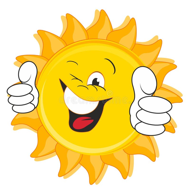 Yellow sun cartoon stock illustration. Illustration of cartoon - 226681748