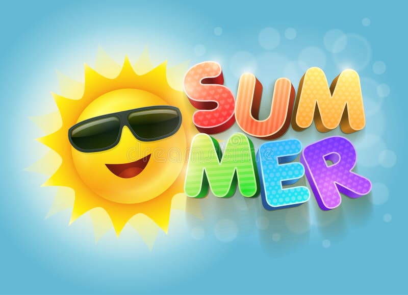 Happy Sun Summer Poster stock vector. Illustration of summer - 71090519