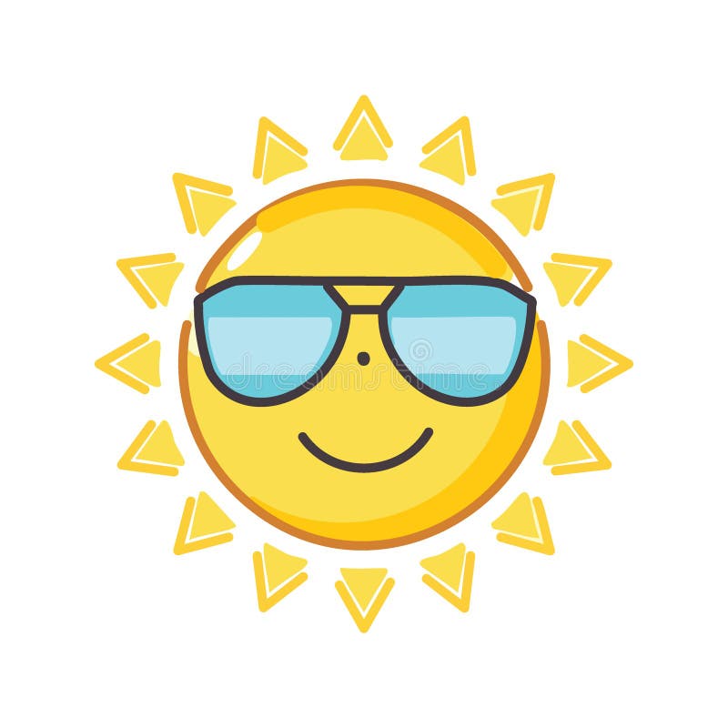 Happy Sun Sunglasses. Smiling Sun Wearing Sunglasses, Representing ...