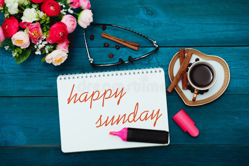 Happy Sunday with a Cup of Coffee Stock Photo - Image of aroma ...