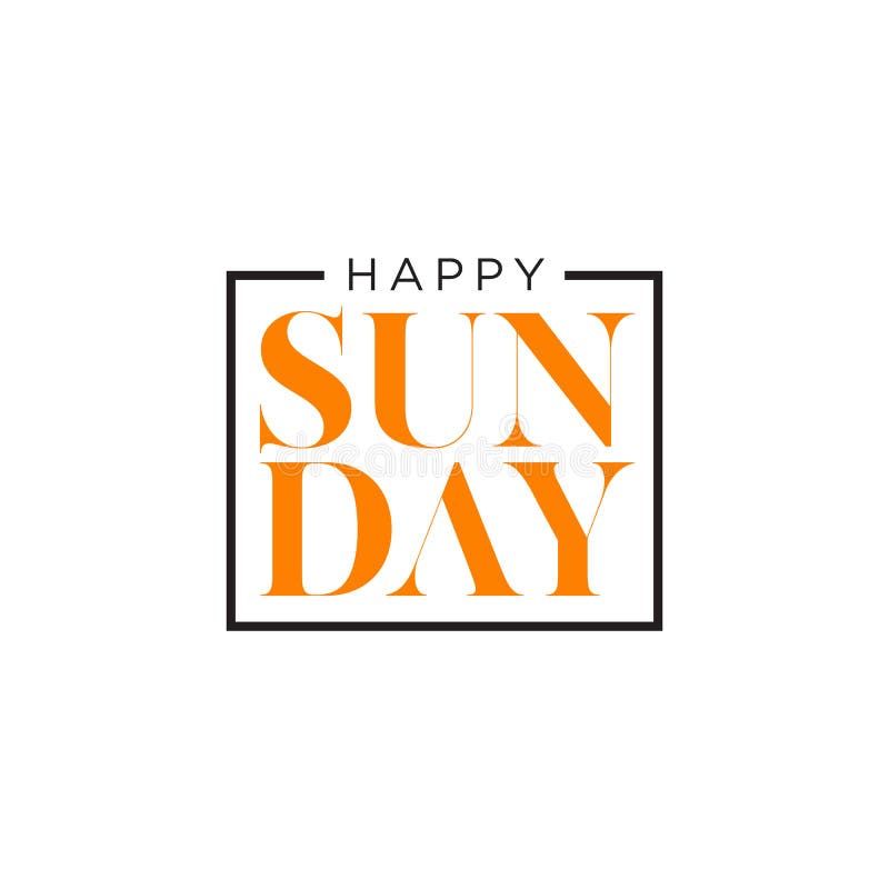 Happy Sunday Greeting Design Template Stock Vector - Illustration of ...