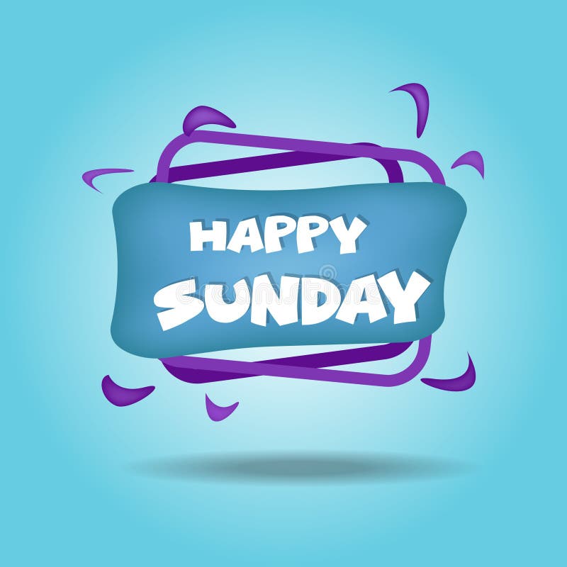 Happy Sunday Greeting Poster Illustration Stock Vector - Illustration ...