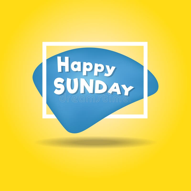 Happy Sunday Greeting Poster Illustration Stock Vector - Illustration ...