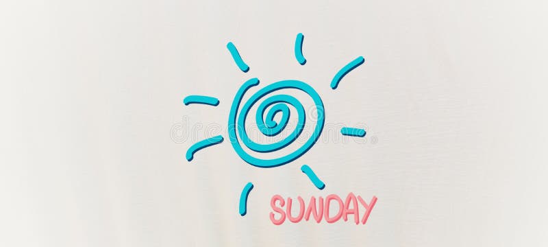 Happy Sunday sticker. stock image. Image of line, poster - 249666287