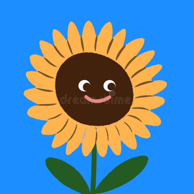 Happy Sunflower Character Vector Illustration Stock Vector ...