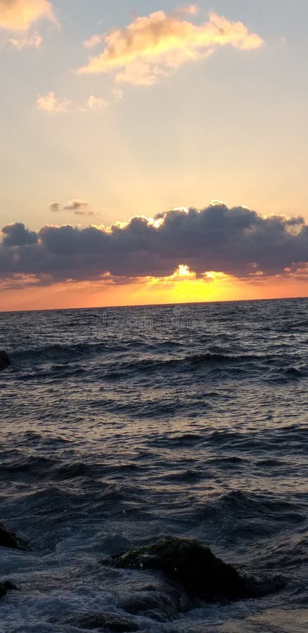 Happy Sunset Vibes Beach Water Stock Image - Image of sunset, water ...