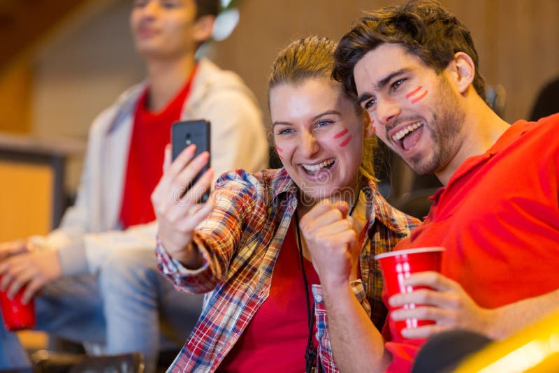Happy Supporters Doing Selfie Stock Photo - Image of germany ...
