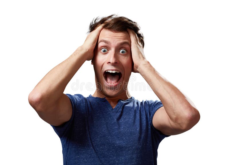 Happy surprised young man stock image. Image of hands - 91229471