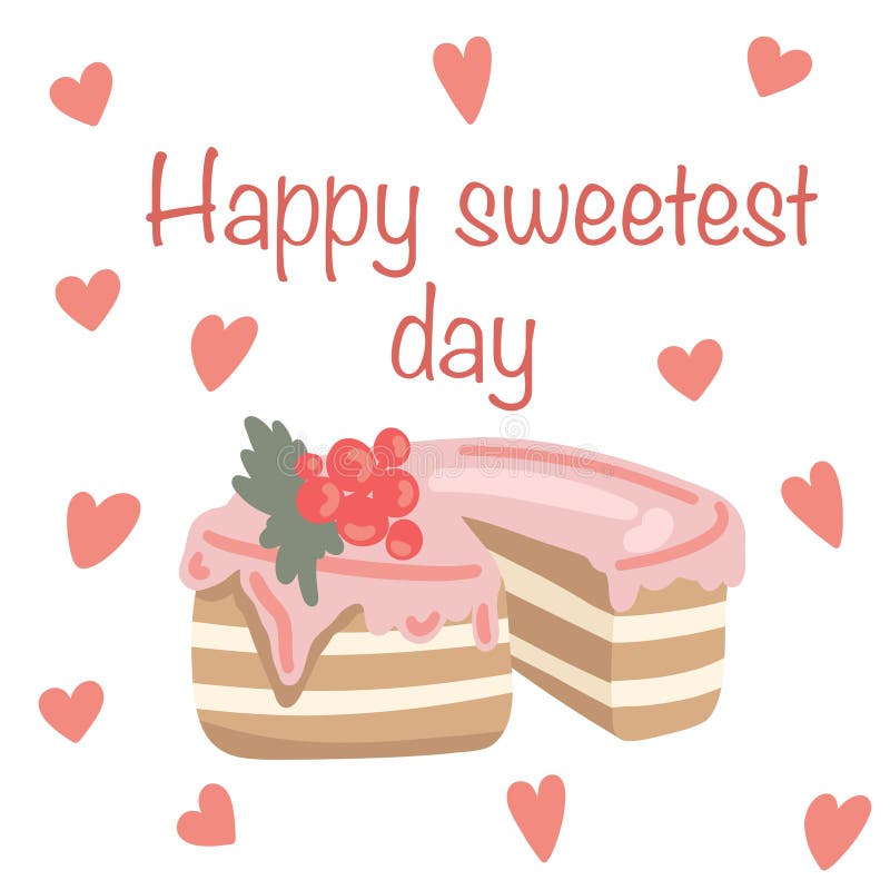 Happy Sweetest Day Flat Design Set Stock Vector - Illustration of food ...