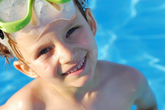 Happy swimmer stock image. Image of portrait, smiling - 2605265