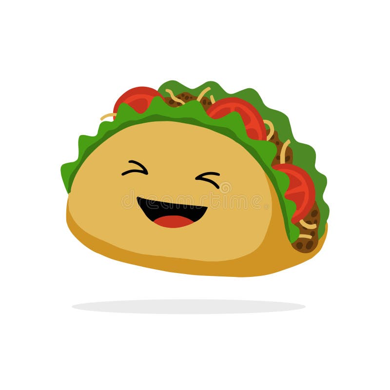 Happy taco cartoon stock vector. Illustration of cute - 294137382