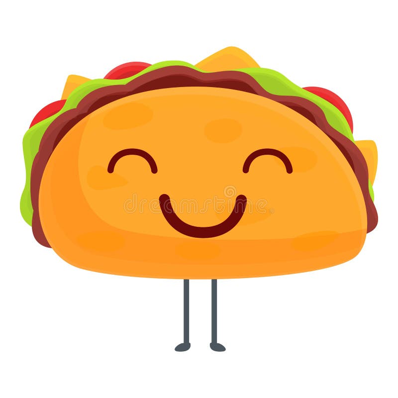 Happy Taco Vector Illustration in Cartoon Style Stock Vector ...