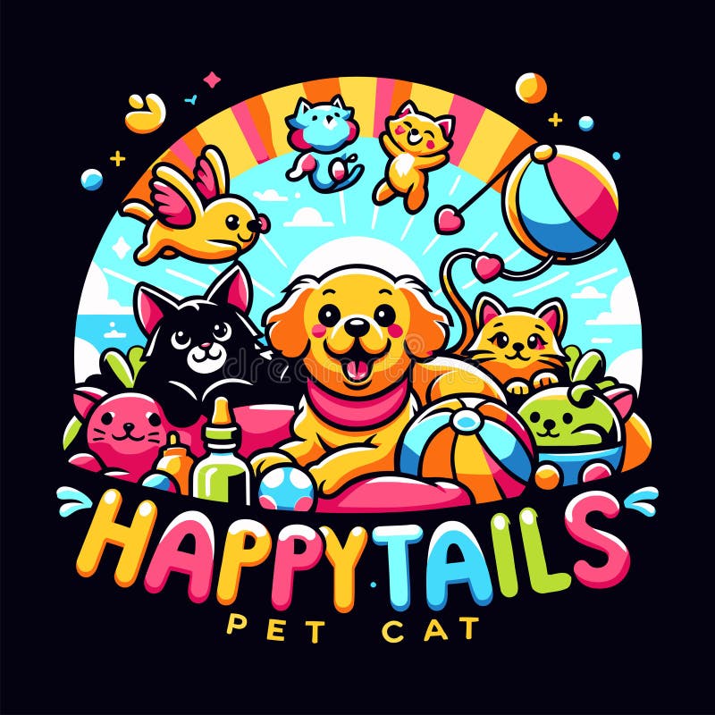 Happy tails stock illustration. Illustration of pawsome - 307903971
