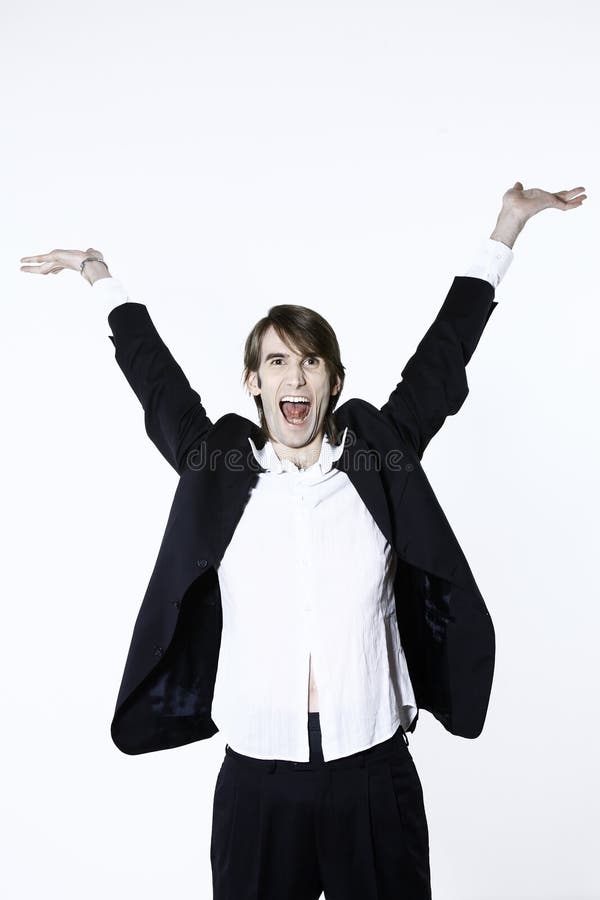 Stylish and Handsome Man in Triumph Pose Stock Image - Image of ...