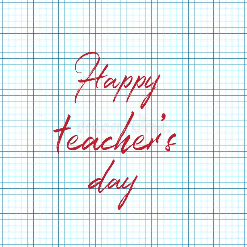 Happy Teacher`s Day Greeting Card With Hand Written Text. Vector. Stock ...
