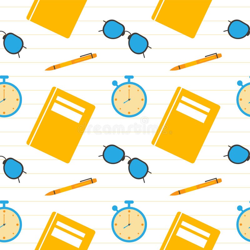 Happy Teacher Seamless Pattern Design Educational Style Elements in ...