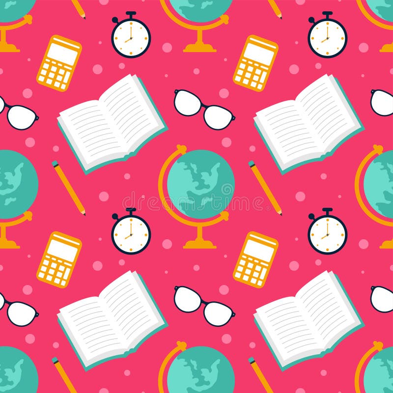 Happy Teacher Seamless Pattern Design Educational Style Elements in ...