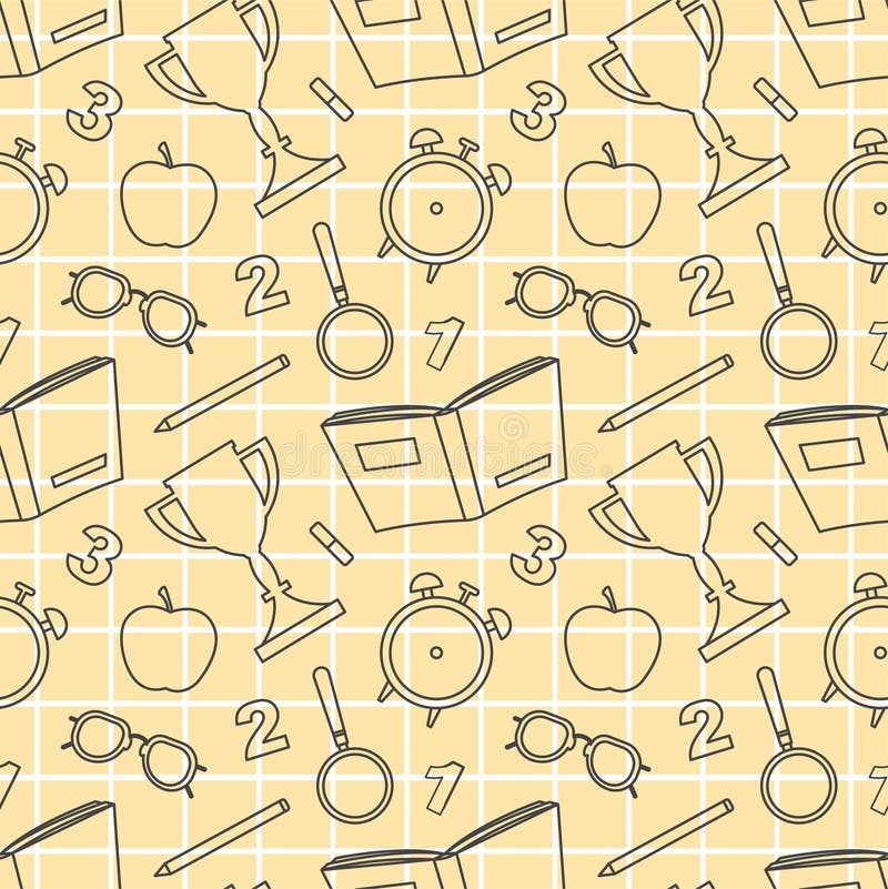 Happy Teacher Seamless Pattern Design Educational Style Elements in ...