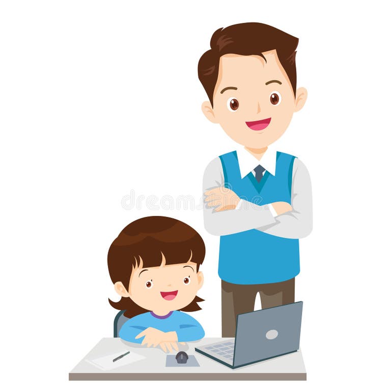 Happy Teacher Computer Stock Illustrations – 2,172 Happy Teacher ...