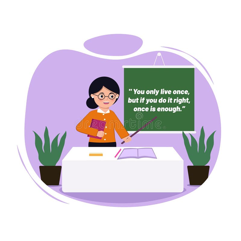 Happy Teachers Day Abstract Trendy Flat Style Design Concept. Vector ...