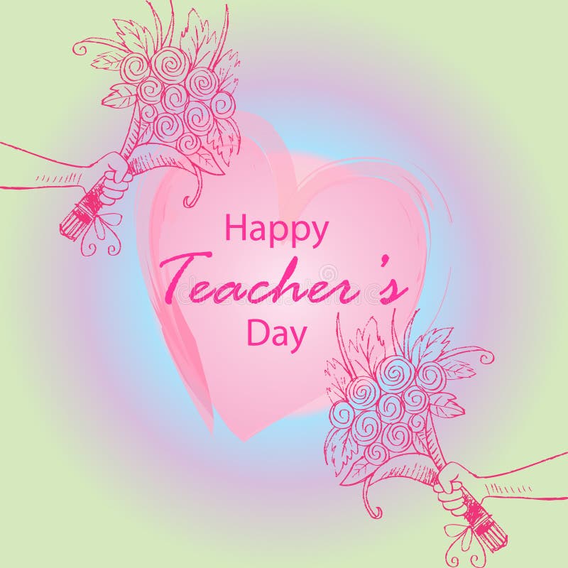 Happy teachers day card stock vector. Illustration of emblem - 100697603