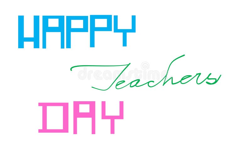 Happy Teachers Day Celebration Font Calligraphy Stock Photo - Image of ...