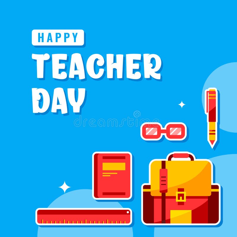 Happy Teachers Day Design Celebration Stock Vector - Illustration of ...