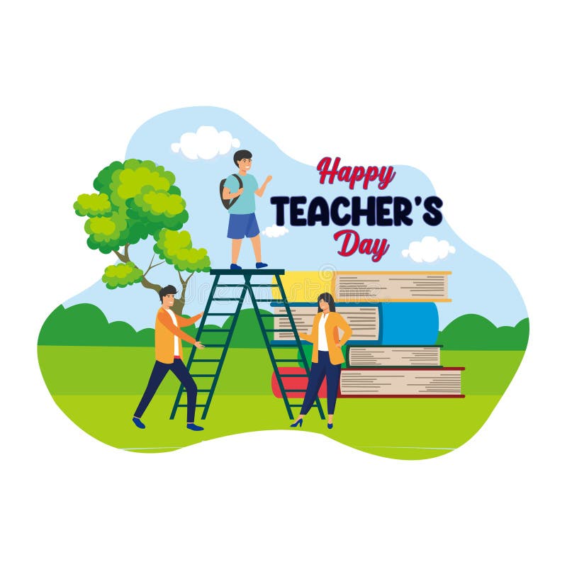 Happy Teachers Day. Teachers are the Ladder of Success Stock Vector ...