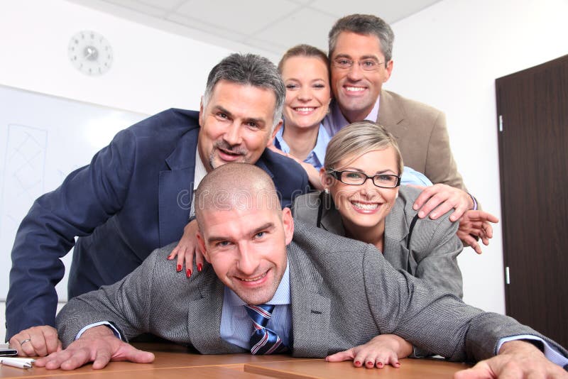 Happy Team of Business People Stock Image - Image of beauty, cheerful ...