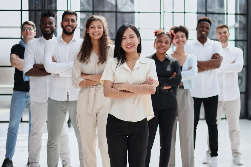 Happy Team of Diverse Corporate Employees in the Office Lobby. Stock ... Happy Team of Diverse Corporate Employees in the Office Lobby. Stock ...