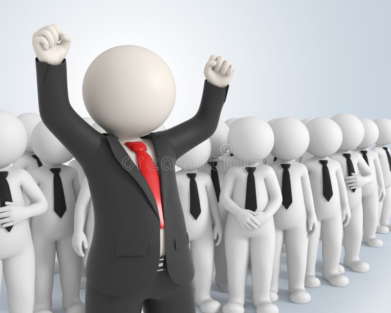 3d Successful Team Leader Tossed in Air by His Team Stock Illustration ...