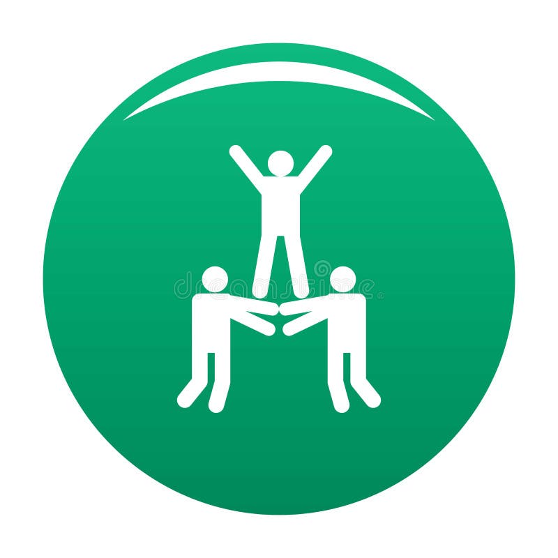 Happy Teamwork Icon Vector Green Stock Vector - Illustration of arrow ...