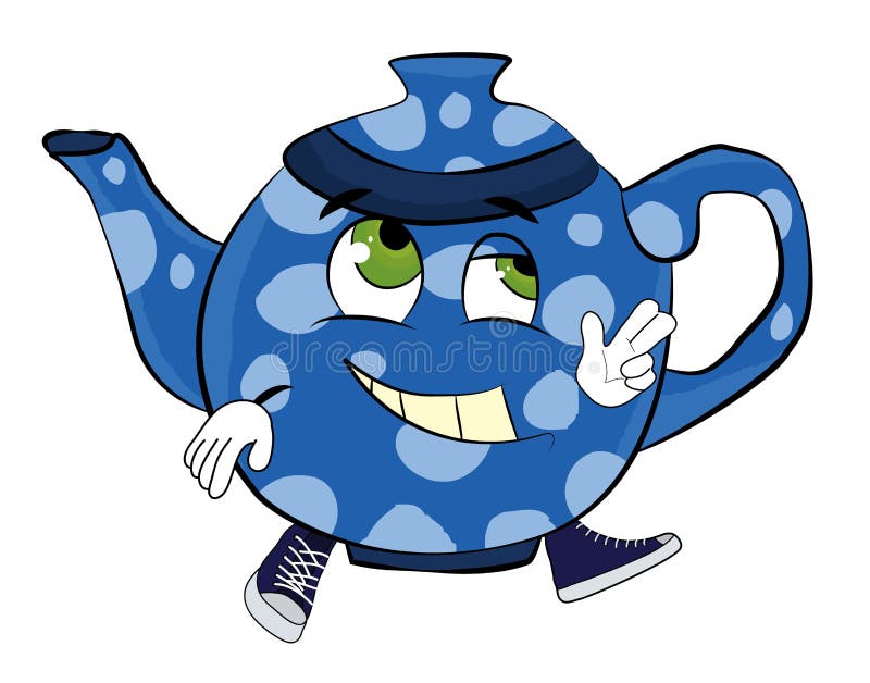 Happy Teapot cartoon stock illustration. Illustration of cheerful ...