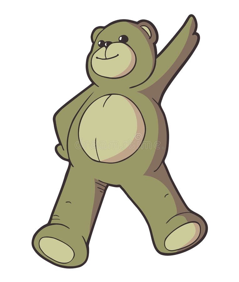 Happy teddy bear draw stock vector. Illustration of dance - 146528087