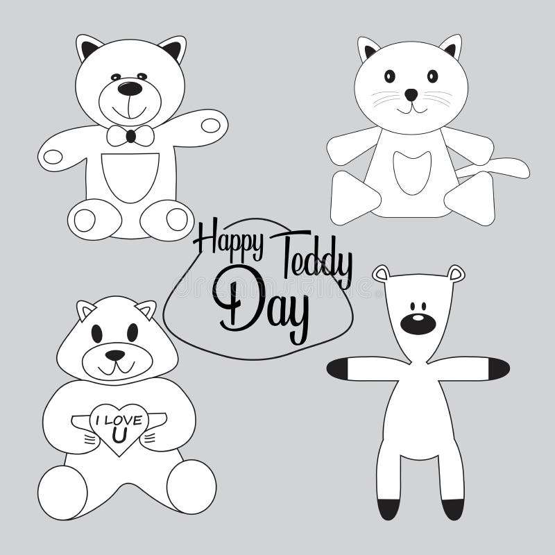 Cute Cartoon Teddy Bears for Teddy Day. a Collection of Cute Teddy ...