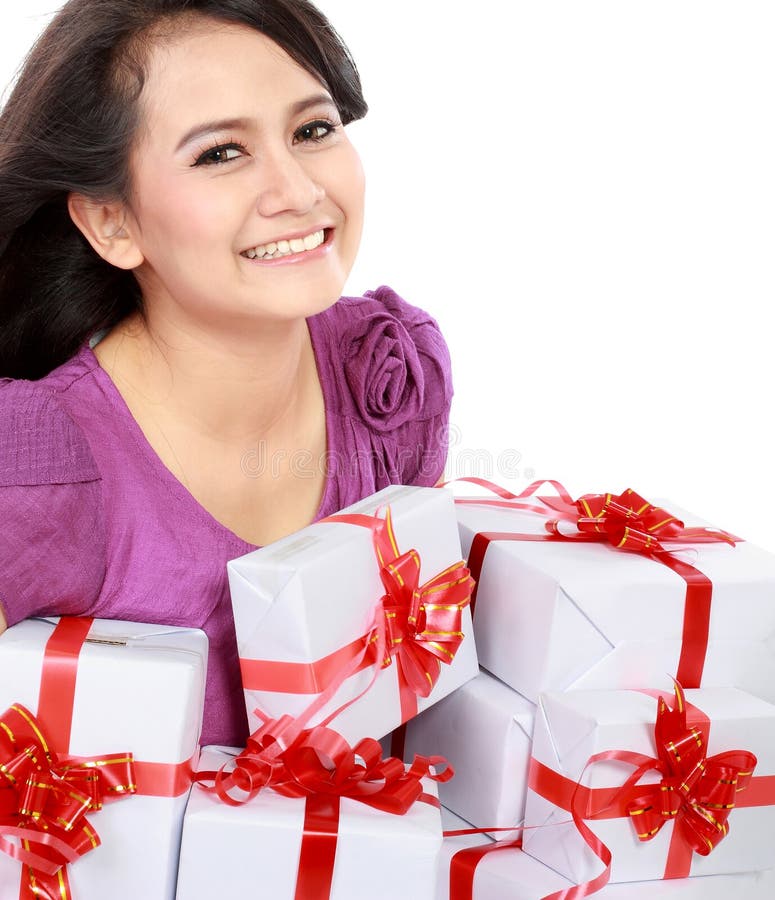 Happy Teenager Bring Some Gift Stock Image - Image of asian, happiness ...