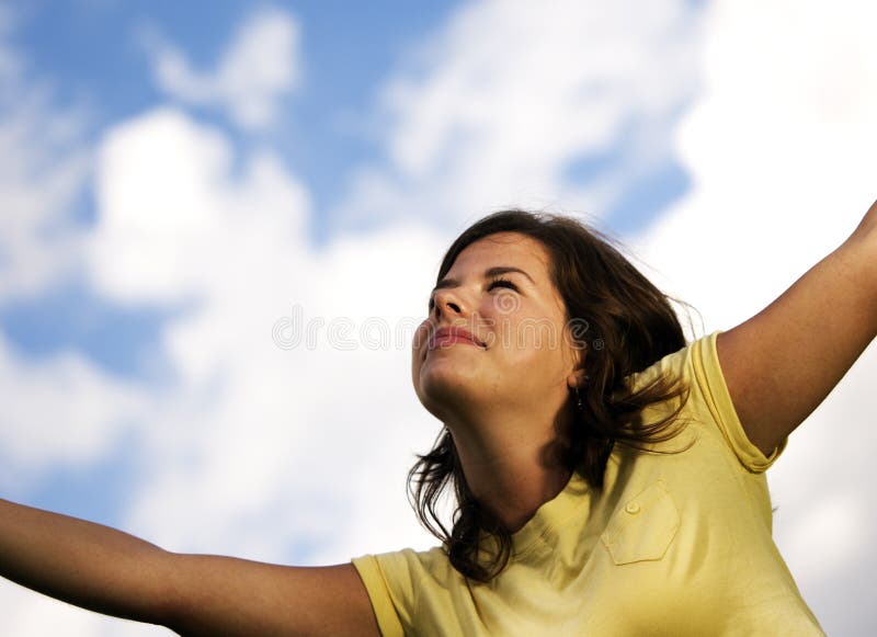 Happy teenager girl stock image. Image of outside, outdoor - 8510373