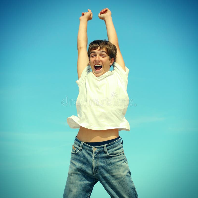 Happy Teenager Jumping stock photo. Image of happy, natural - 38224146