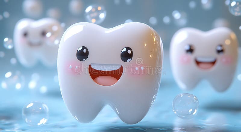 Happy Teeth Floating in Bubbly Water Stock Photo - Image of fantasy ...