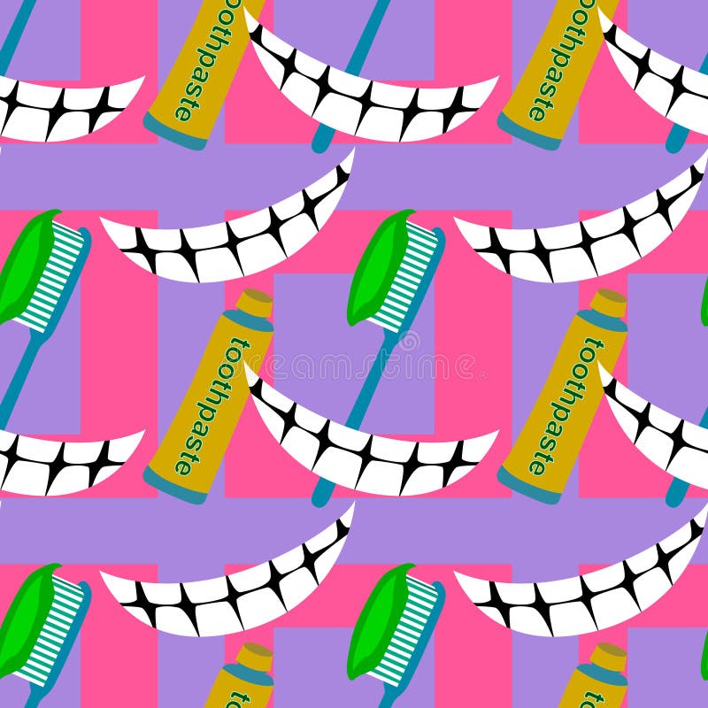 Happy Teeth Seamless Background Design Stock Illustration ...
