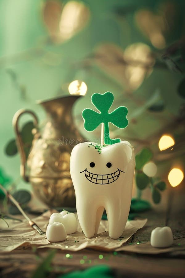 The Happy Teeth Who Celebrate ST Patrick S Day. Stock Image - Image of ...