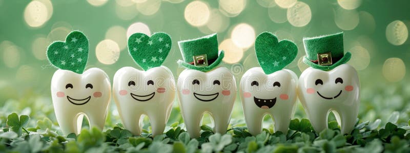 The Happy Teeth Who Celebrate ST Patrick S Day. Stock Photo - Image of ...