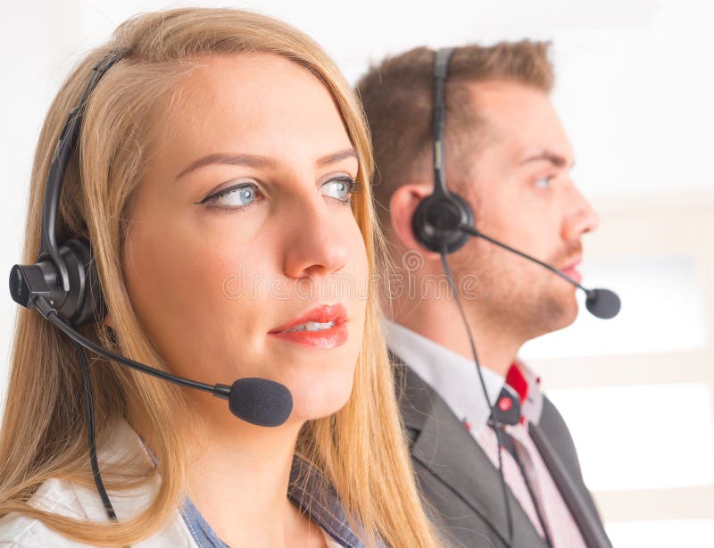 Happy Telephone Operators Customer Service Representative Man in Call ...