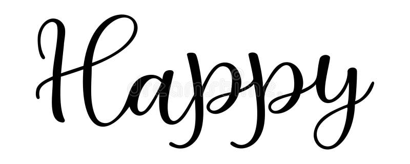 Happy Text Inscription on White Background Stock Vector - Illustration ...