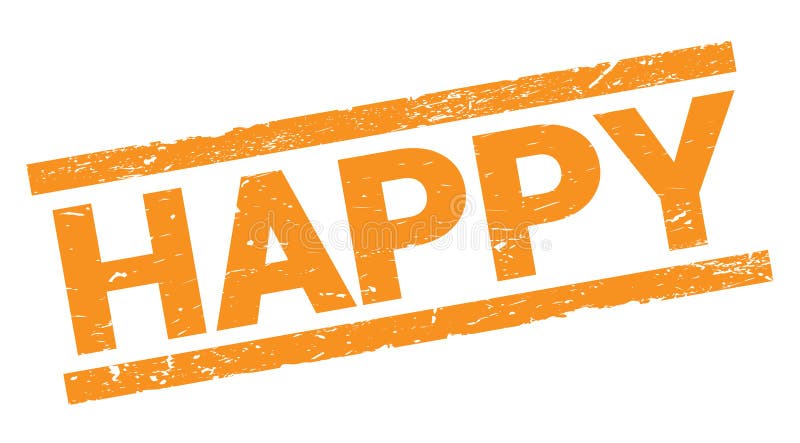 HAPPY Text on Orange Rectangle Stamp Sign Stock Illustration ...