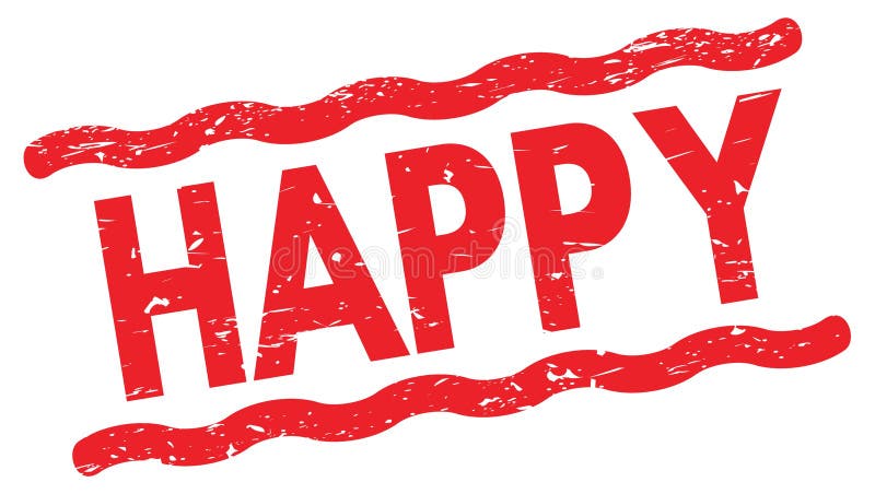 HAPPY AS a Text Written on Green Stamp Sign Stock Illustration ...