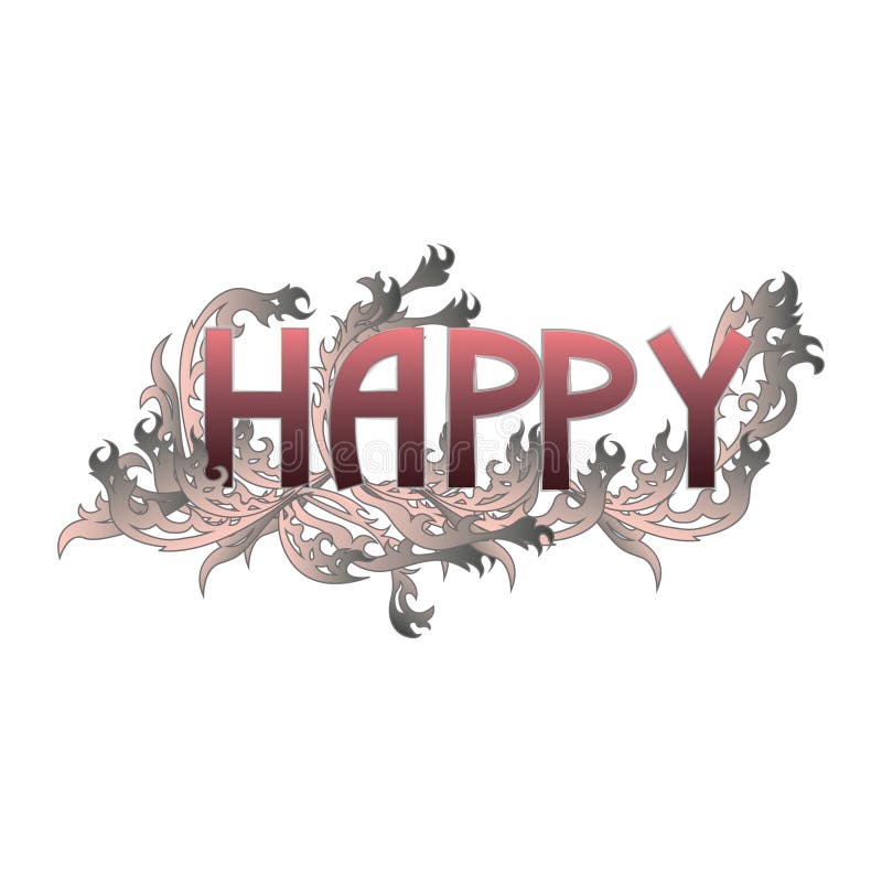 Happy Text. Vector Illustration Decorative Design Stock Vector ...