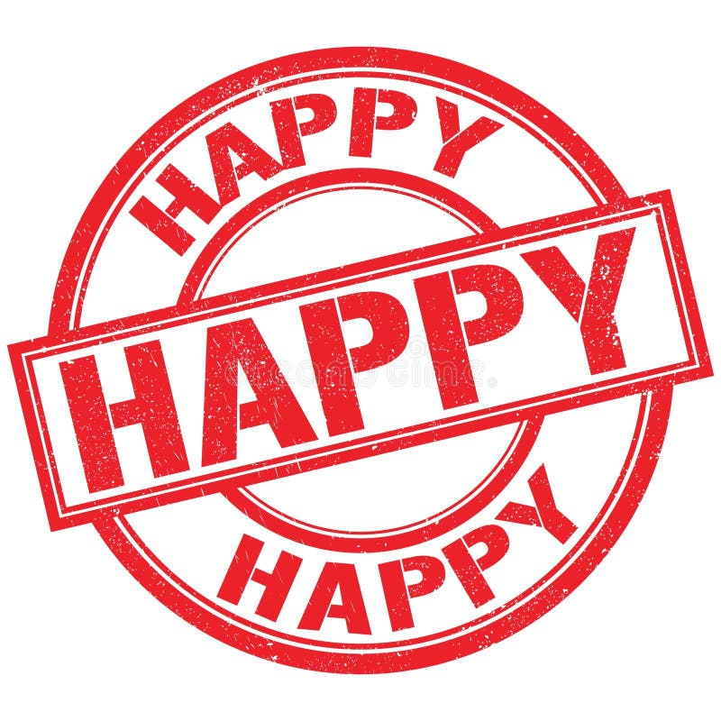 HAPPY Text Written on Red Stamp Sign Stock Illustration - Illustration ...