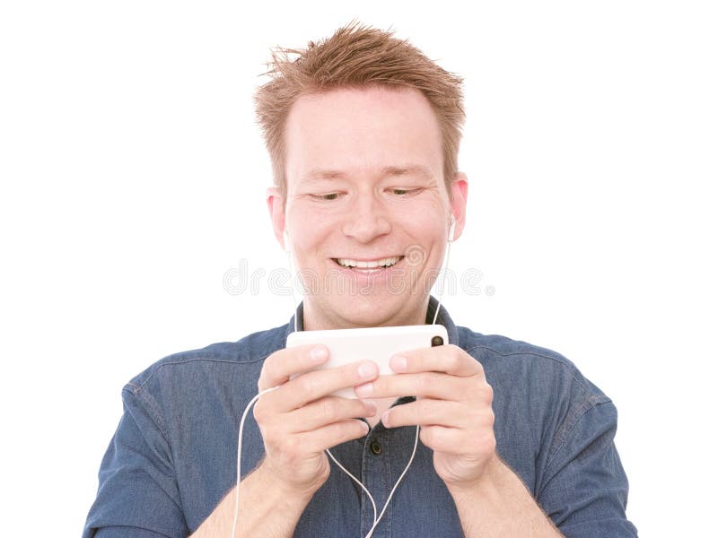 Happy texting stock photo. Image of hands, isolated, mobile - 53636016