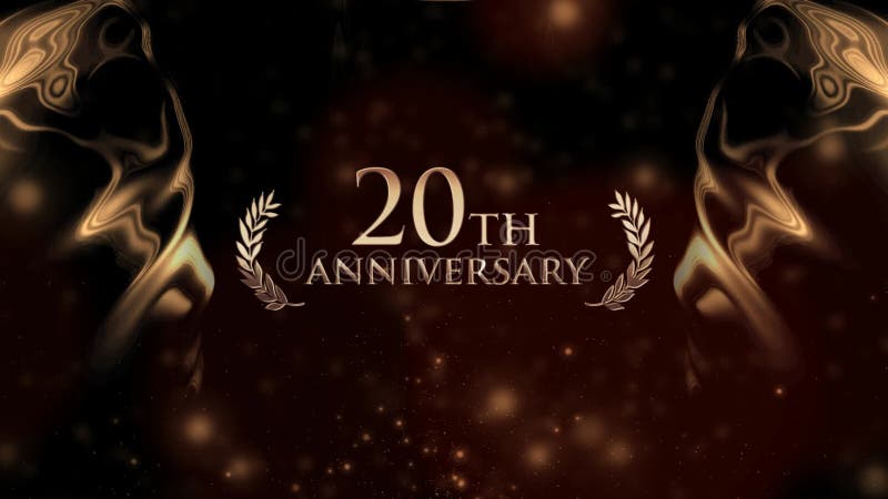 Happy 20th Anniversary Greetings in Gold Style, Laurel Wreath ...